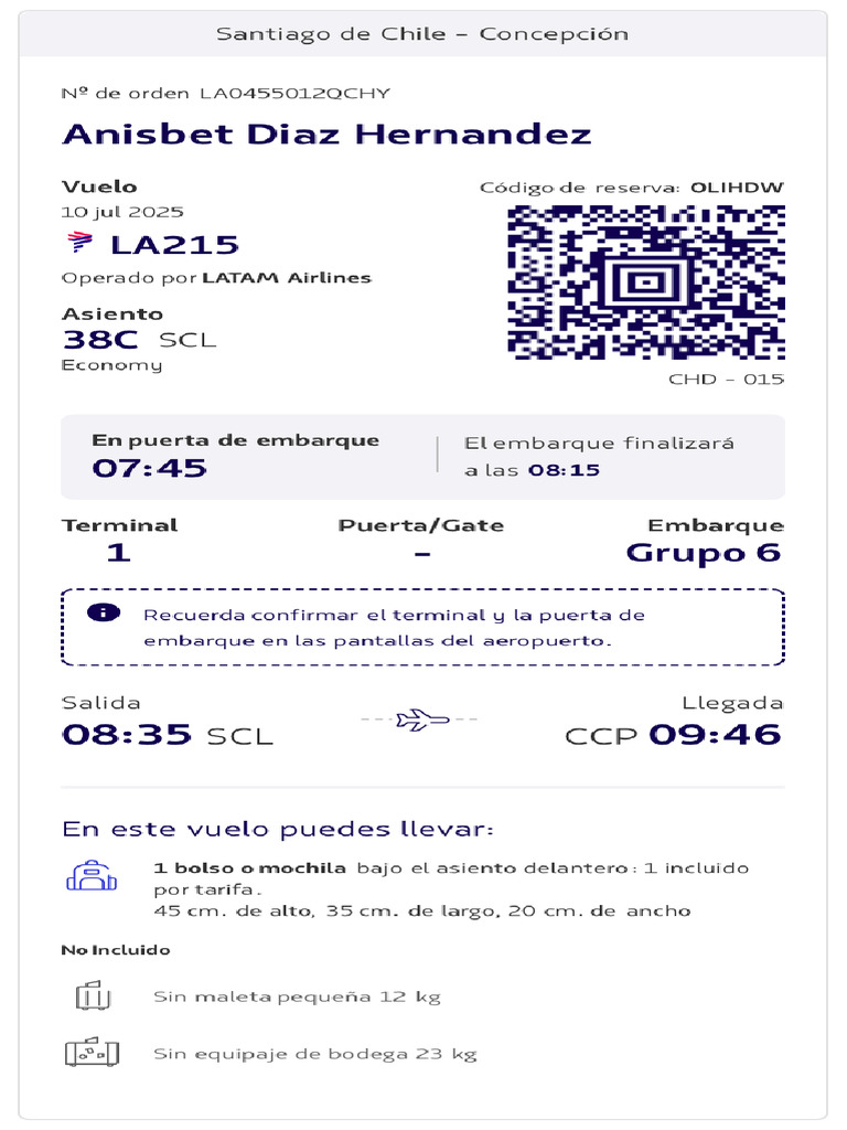 Tarjeta de Embarque | PDF