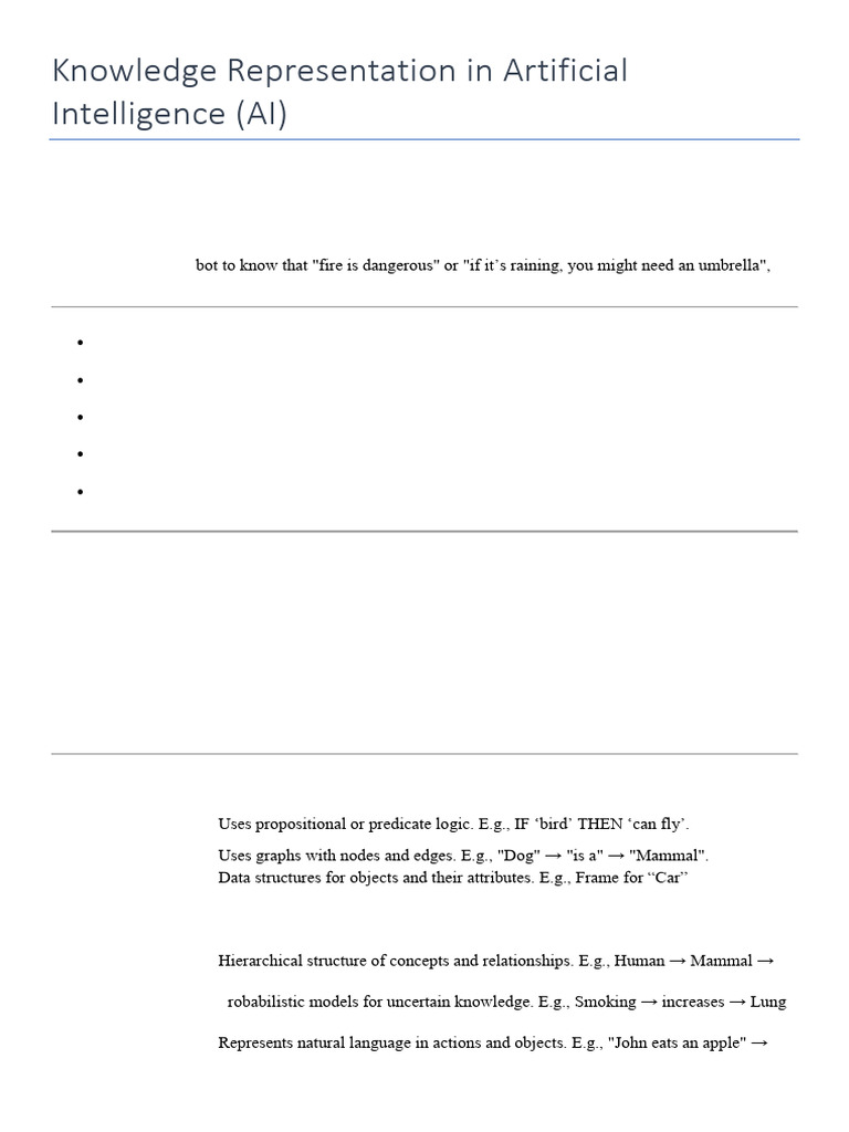 Knowledge Representation in Artificial Intelligence | PDF | Knowledge Representation And ...