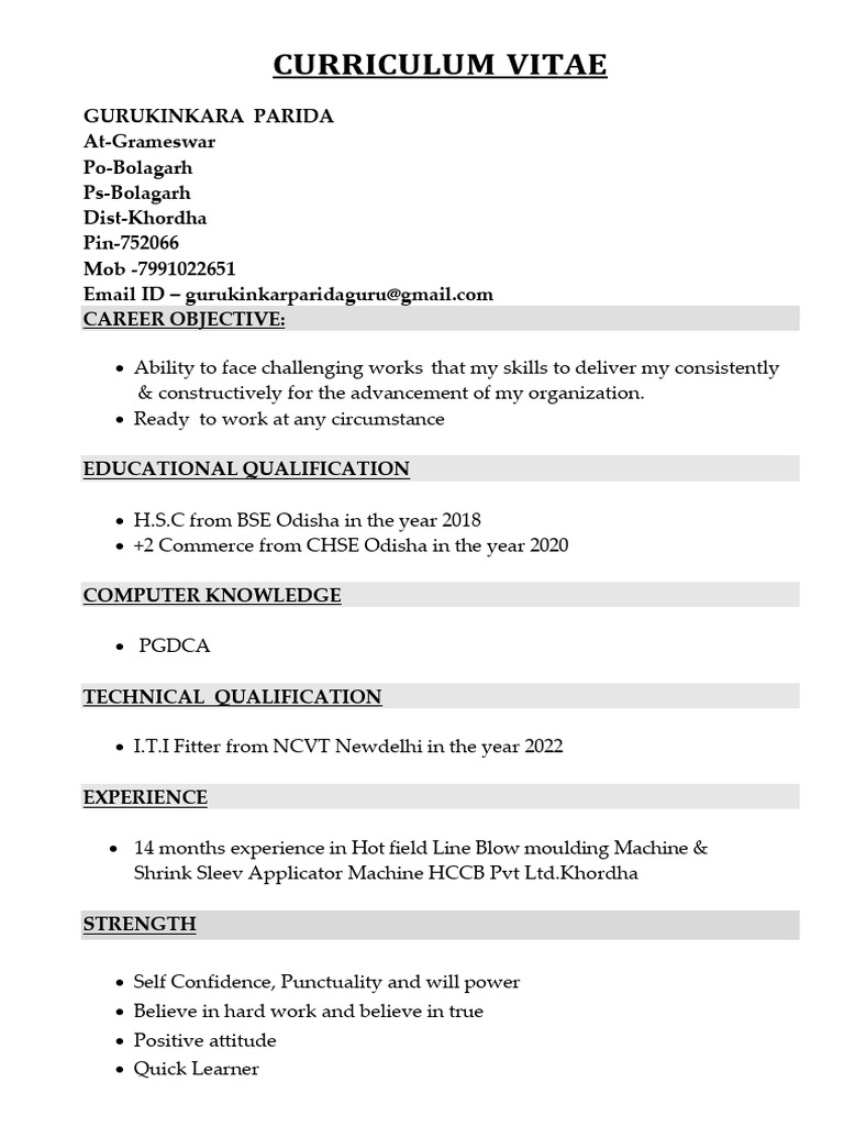 I Am Sharing 'Gurukinkara Parida' With You | PDF