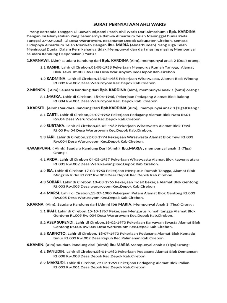 Surat Pernyataan Nu Fix | PDF