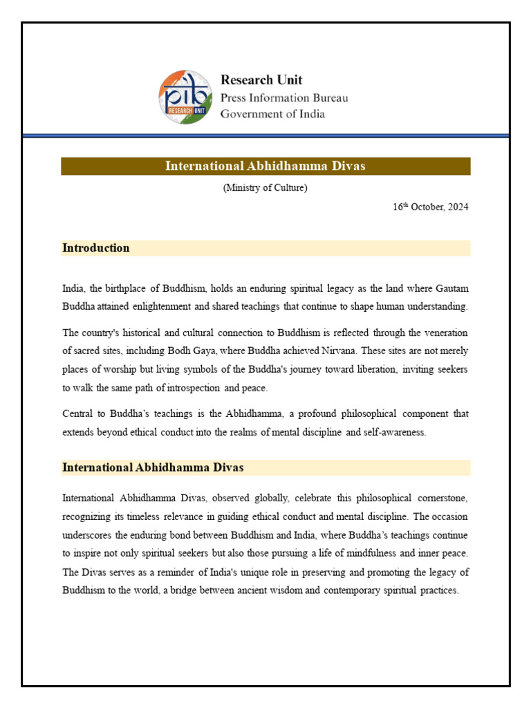Abidhamma Divas | PDF | Pali | Nāstika
