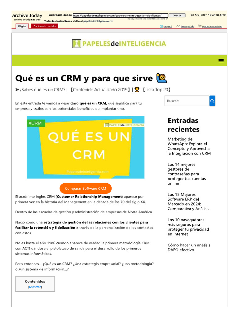 Qué Es Un CRM y para Que Sirve | PDF