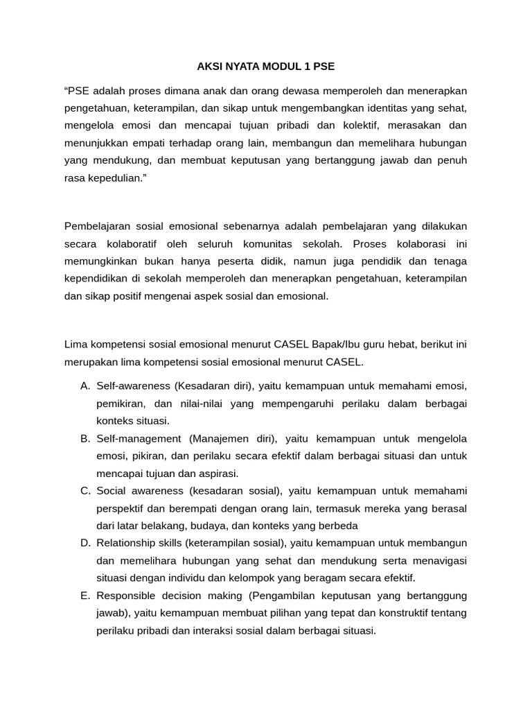 Aksi Nyata Modul 1 Pse | PDF