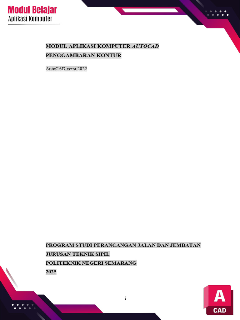 Modul Aplikom Koordinat Kontur Trase Jalan | PDF