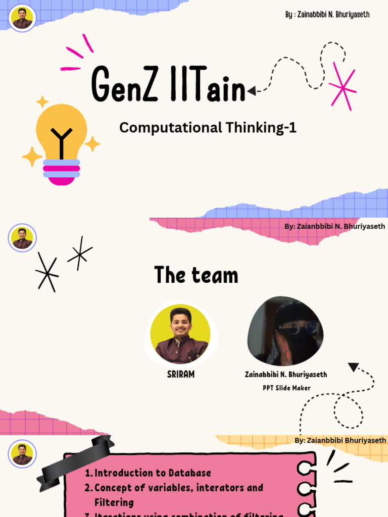 Week 1 Computational Thinking (Zainab) | PDF | Data Type | Data