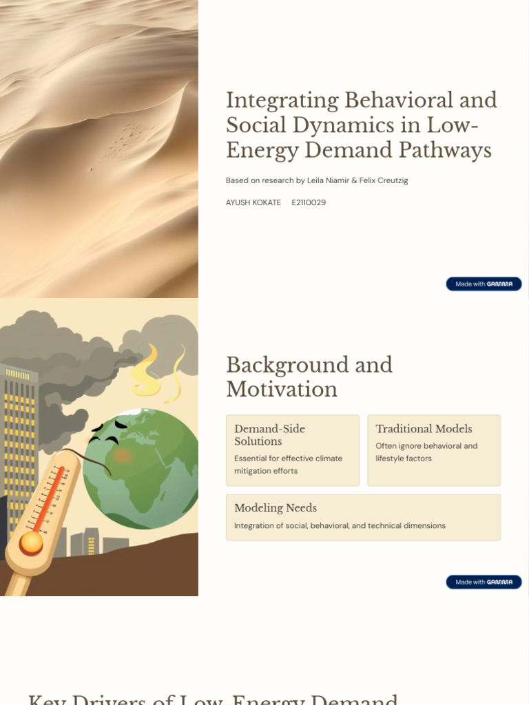 Integrating Behavioral and Social Dynamics in Low Energy Demand ...