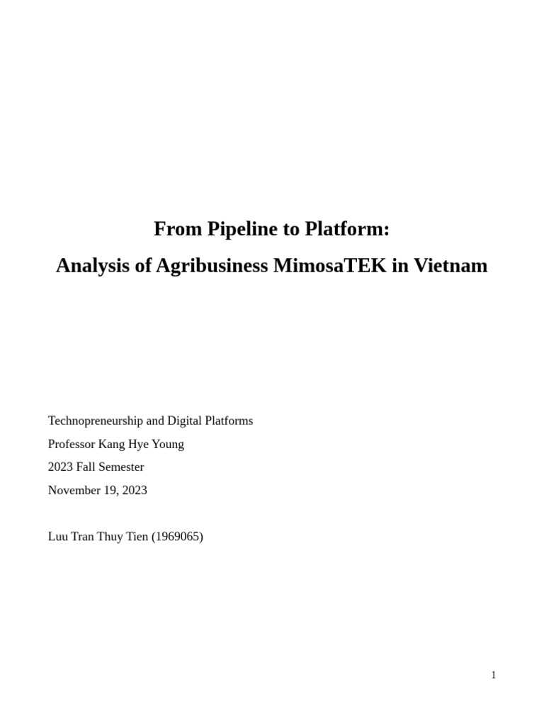 Luu Tran Thuy Tien - Individual Project Paper | PDF | Agriculture ...