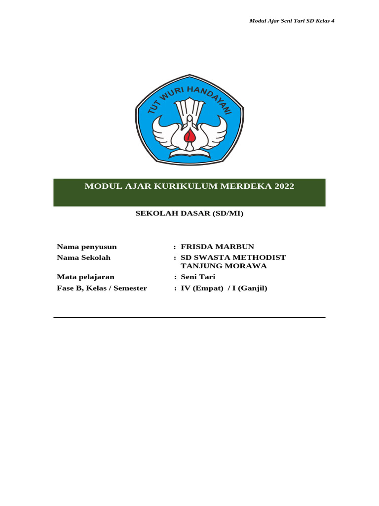 Tari Flora dan Fauna untuk SD Kelas 4 | PDF
