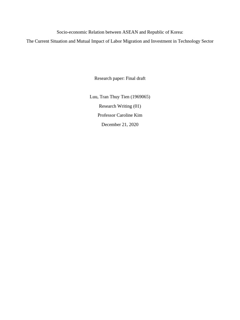 Research Paper (Final Draft) | PDF | Migrant Worker | Foreign Worker