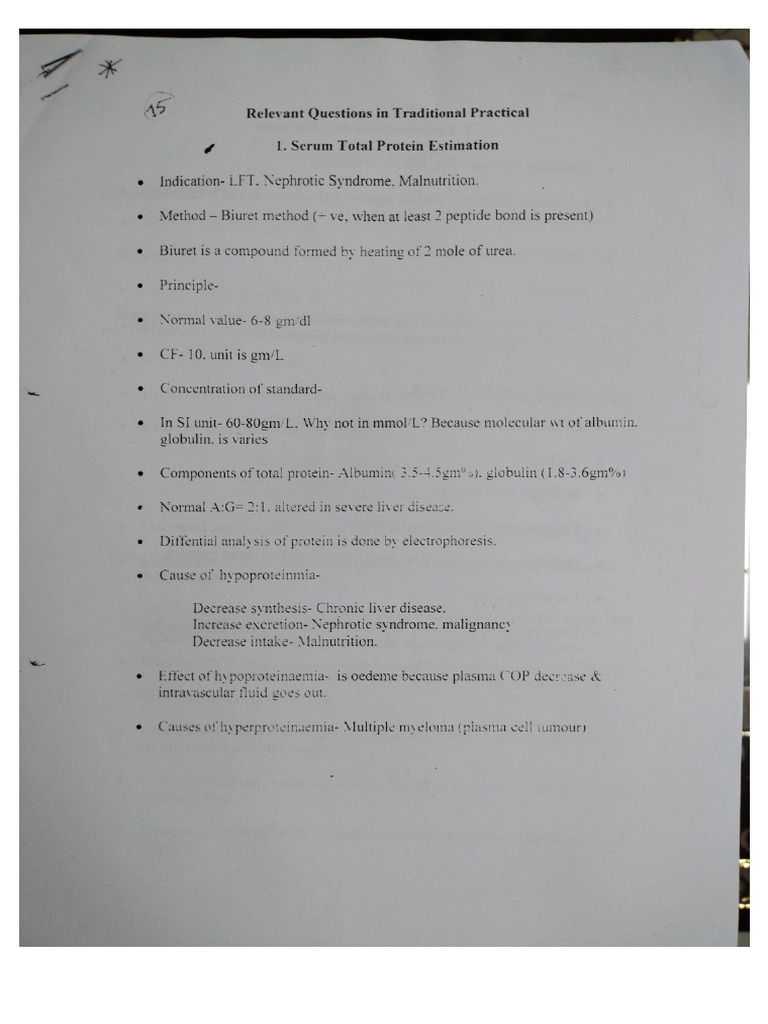 Biochem Traditional Practical | PDF