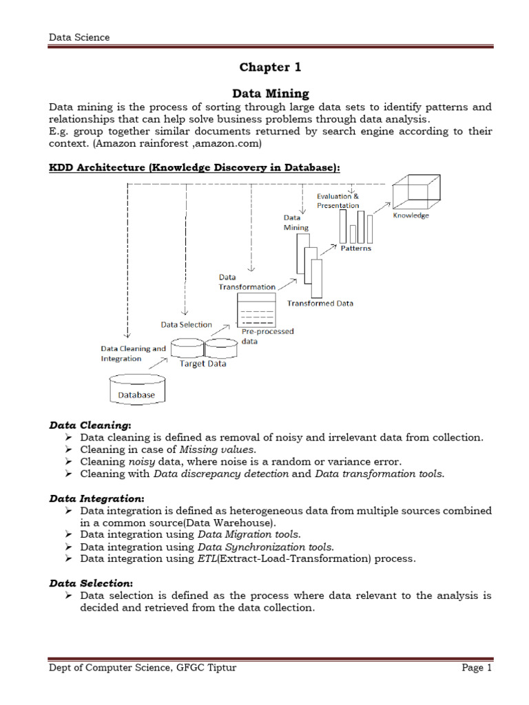 Chapater 1 Data Mining 2025 | PDF | Data Mining | Data