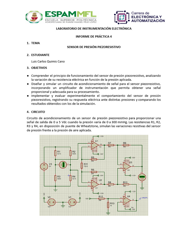 IE - IP4 - Sensor de Presión Piezoresistivo | PDF | Medición | Sensor