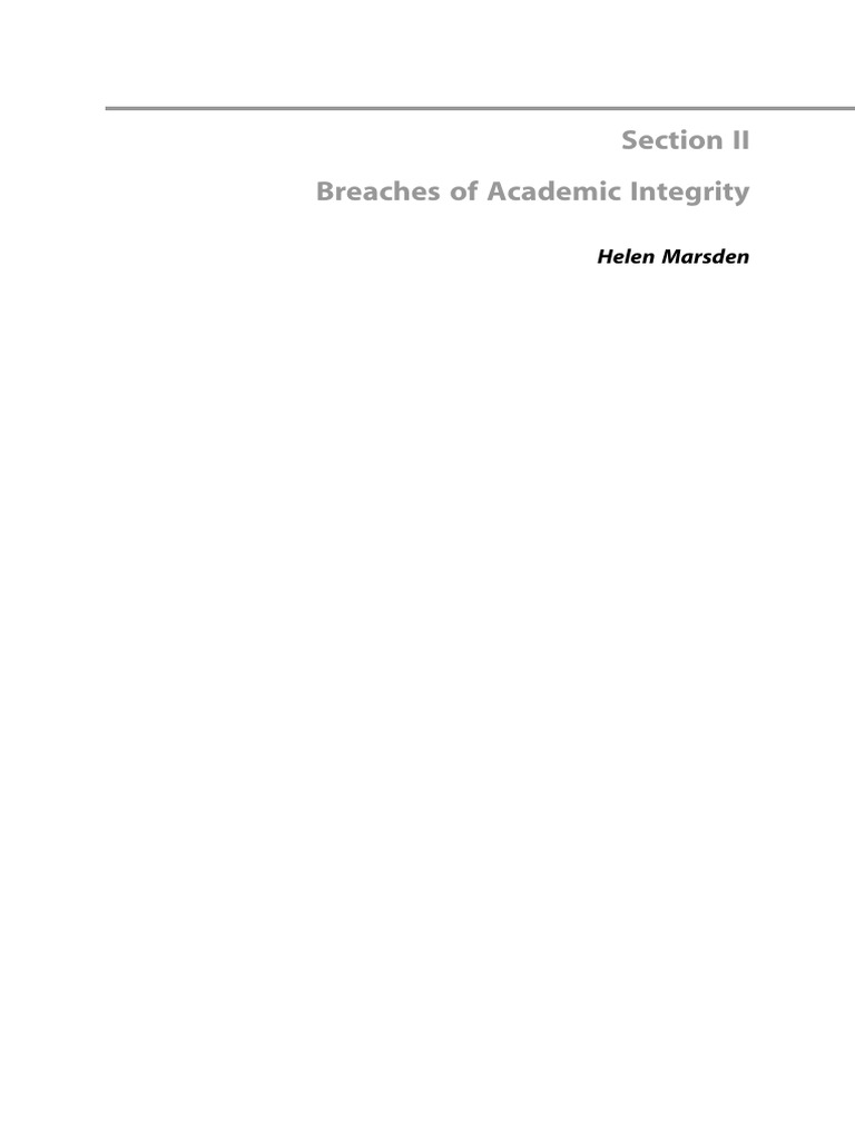 Section II Breaches of Academic Integrity: Helen Marsden | PDF