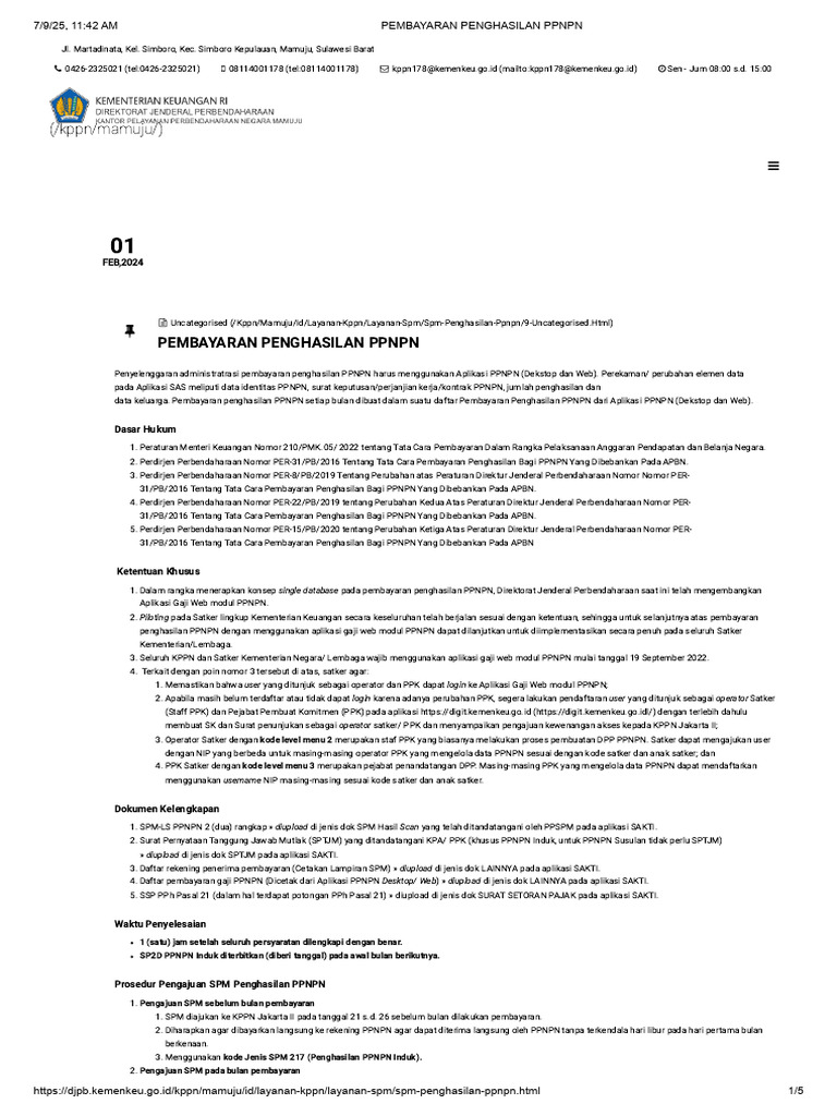 PEMBAYARAN PENGHASILAN PPNPN | PDF