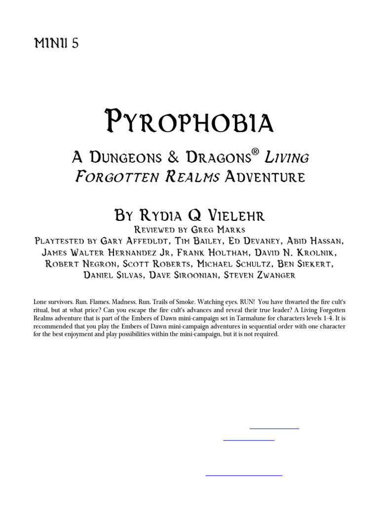 D&D Mini Adventure: Pyrophobia | PDF | Dungeons & Dragons | Role ...