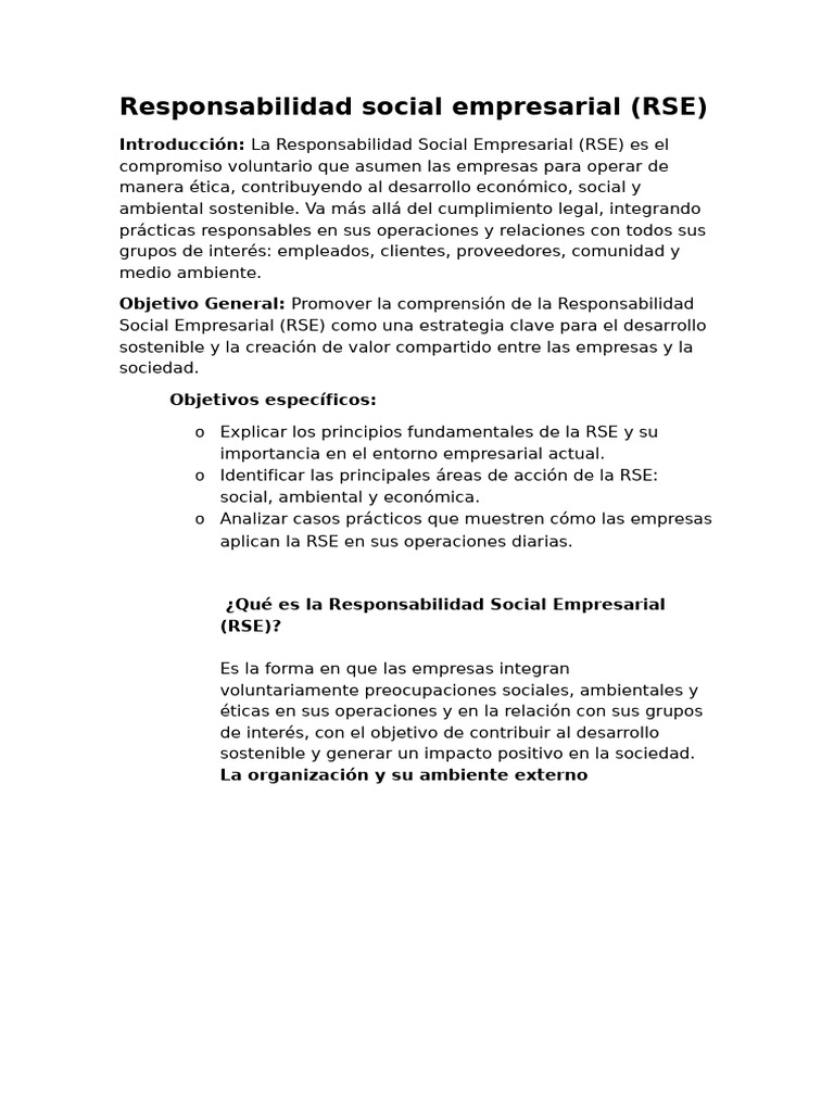 Responsabilidad Social Empresarial | PDF | Responsabilidad social corporativa | Sustentabilidad