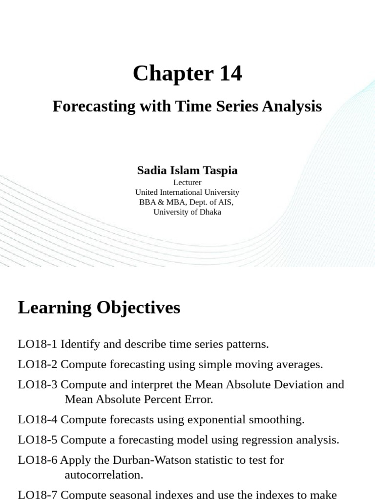 Chap018 PPT Time Series Analysis | PDF | Errors And Residuals | Forecasting