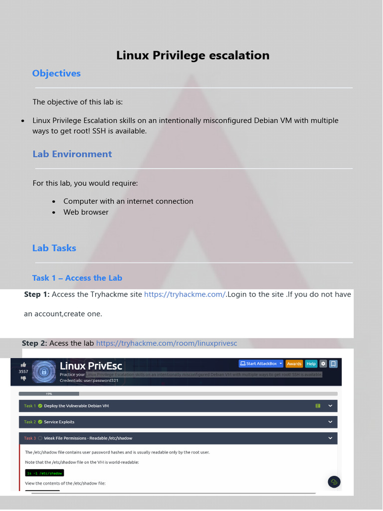 Lab - 04 Linux Privilege Escalation | PDF | Password | Computer Security