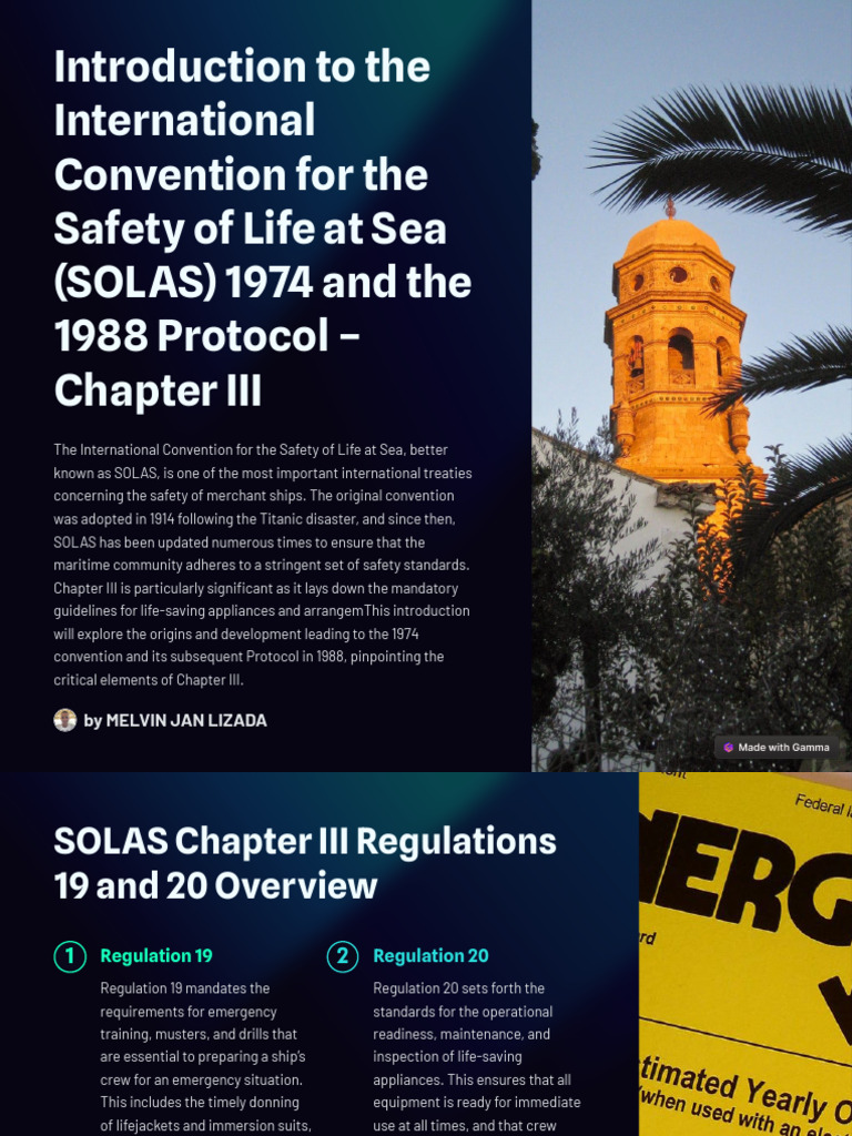 SOLAS Chapter III: Life-Saving Regulations | PDF | Regulatory Compliance