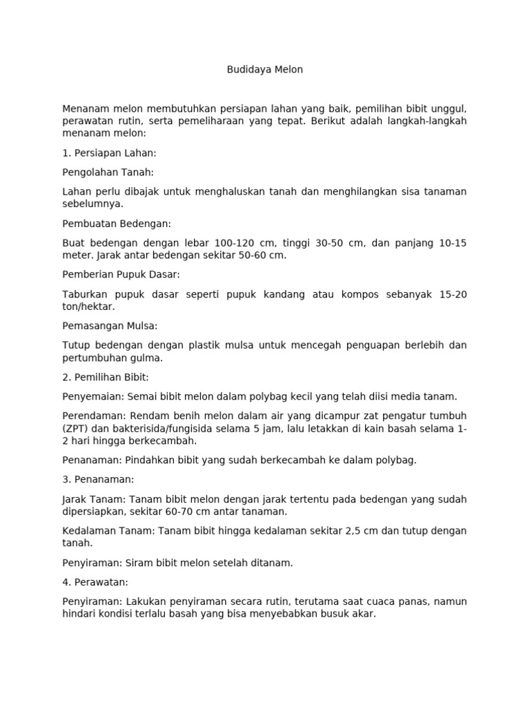Budidaya Melon | PDF