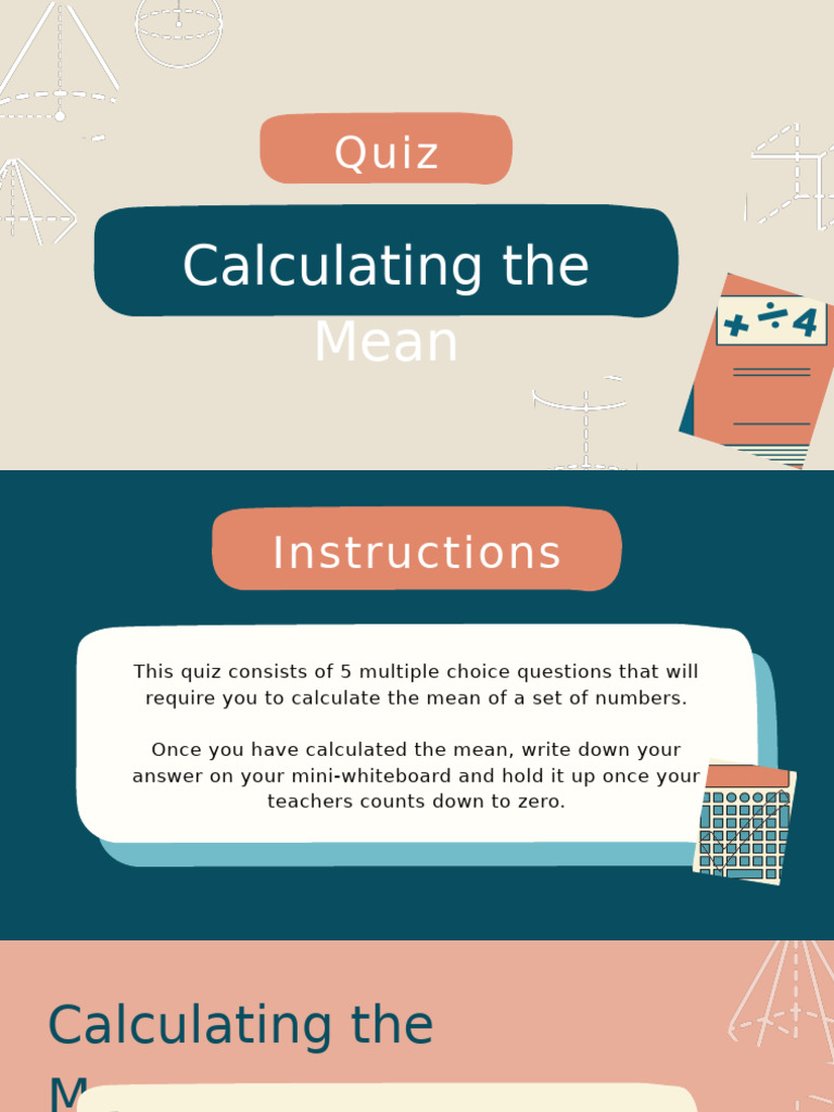 QUIZZ Calculating The Mean | PDF