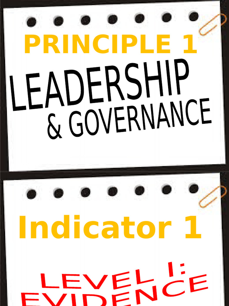 Principle 1 - Leadership and Governance | PDF