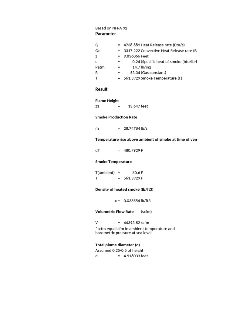 Smoke Calculation | PDF