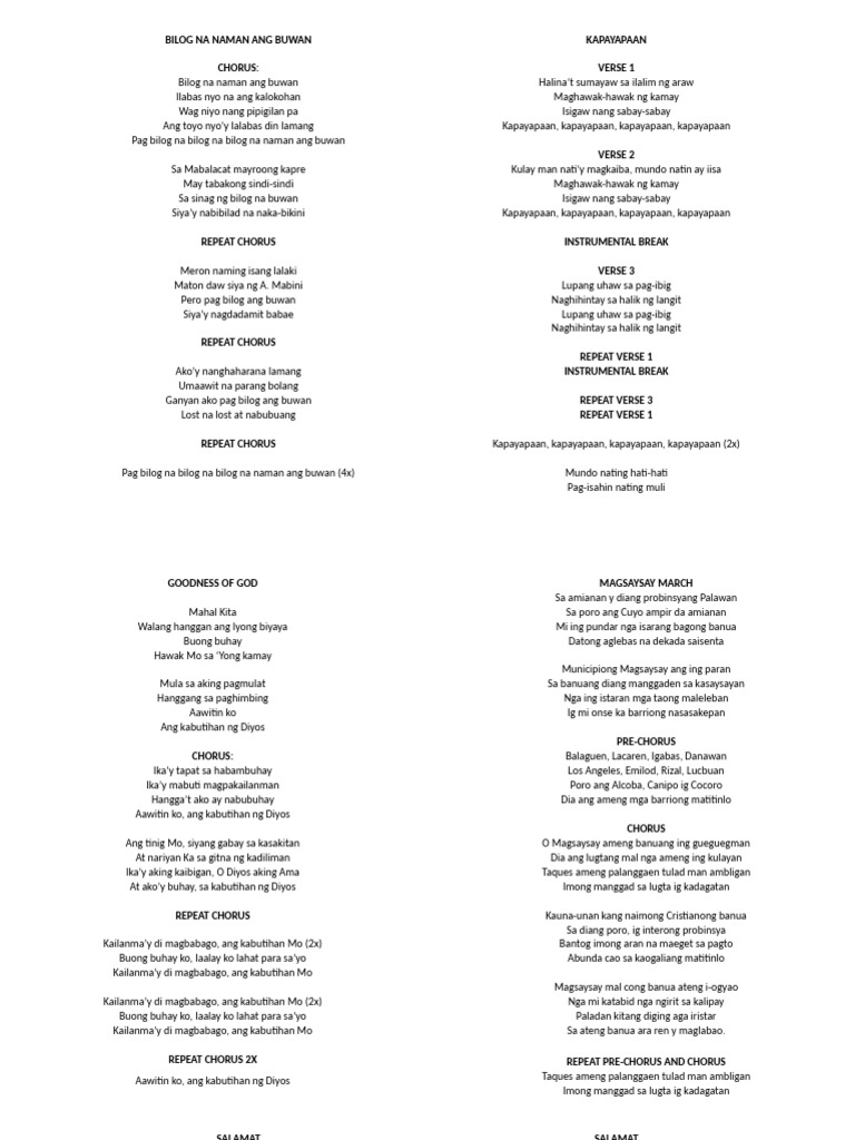 Final Lyrics | PDF