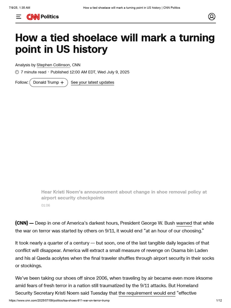 How A Tied Shoelace Will Mark A Turning Point in US History - CNN ...