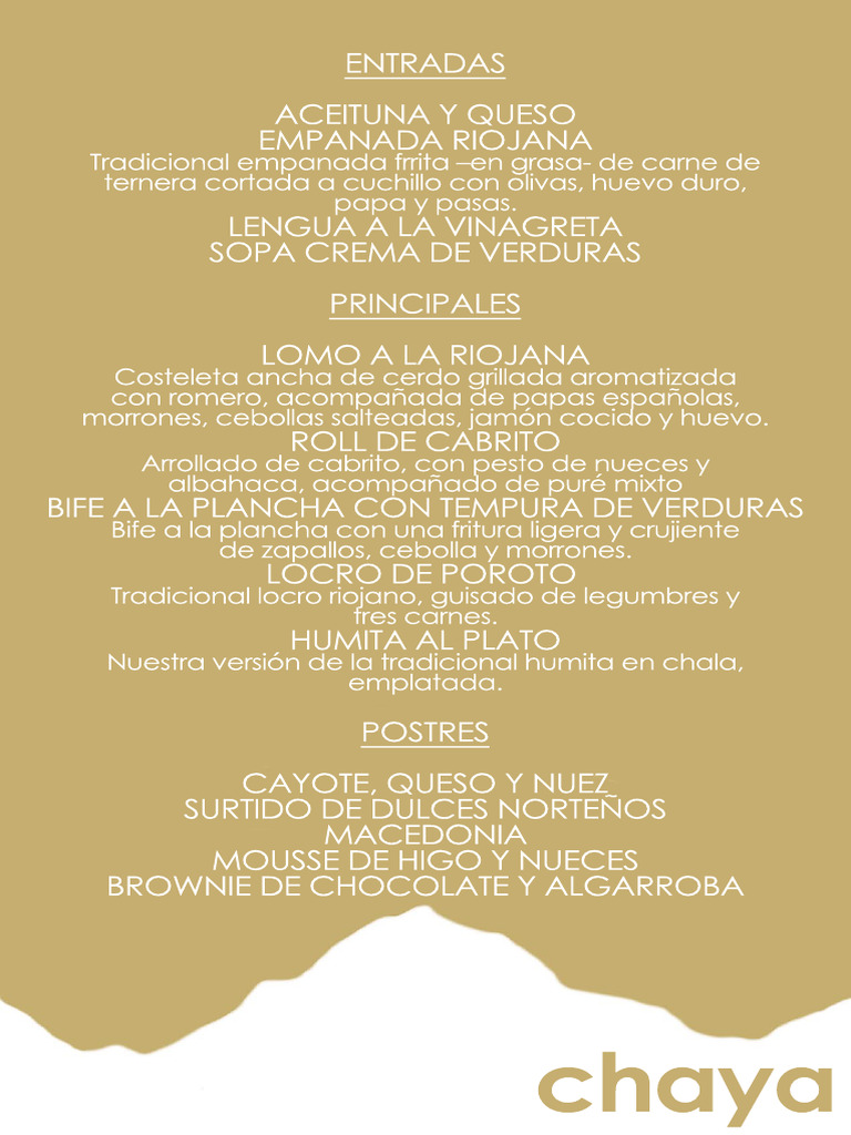 Menu Chy | PDF