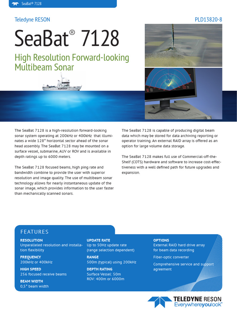 SeaBat 7128 High-Res Sonar System | PDF | Sonar