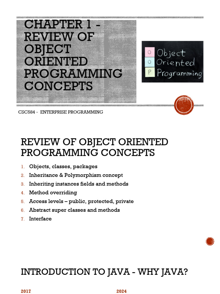 1a - CSC584 - Overview of OOP - Part 1 | PDF | Constructor (Object Oriented Programming ...