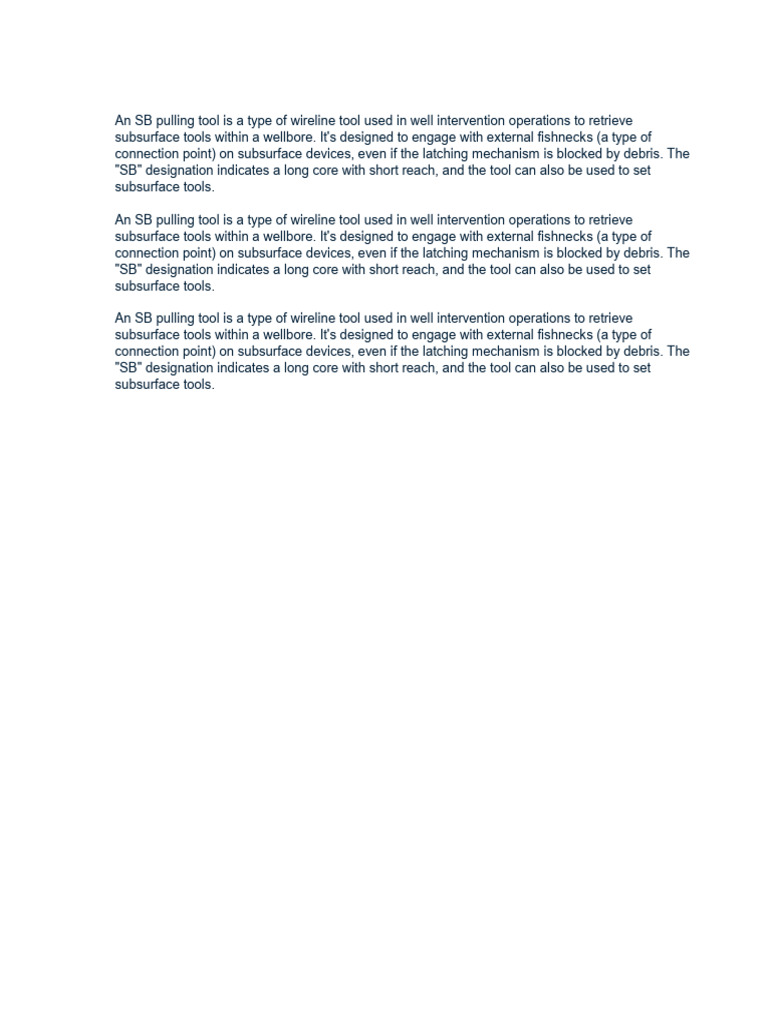 What Is SB Pulling Tool | PDF