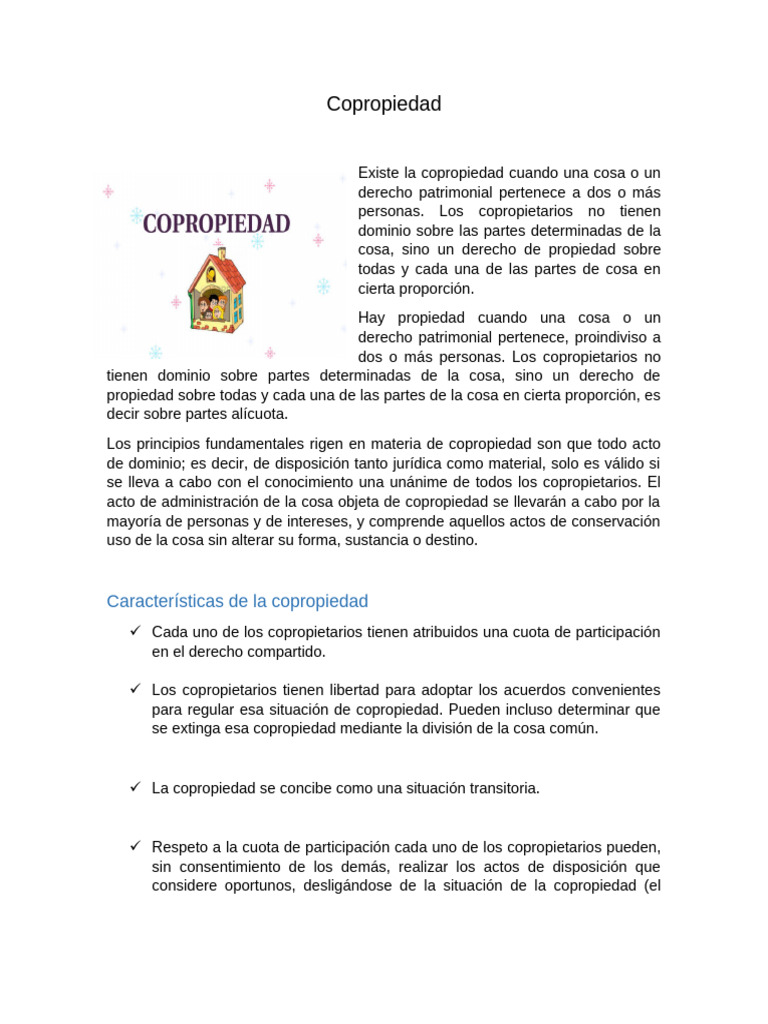Guía sobre Copropiedad y sus Características | PDF | Condominio | Propiedad