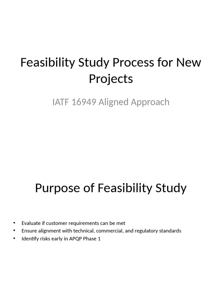 Feasibility Study Process | PDF