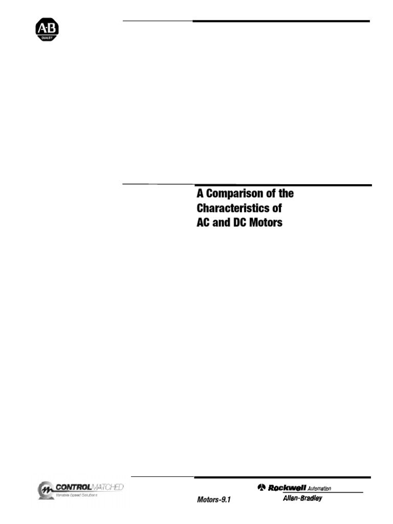 AC vs DC Motor Characteristics Comparison | PDF | Electric Motor ...