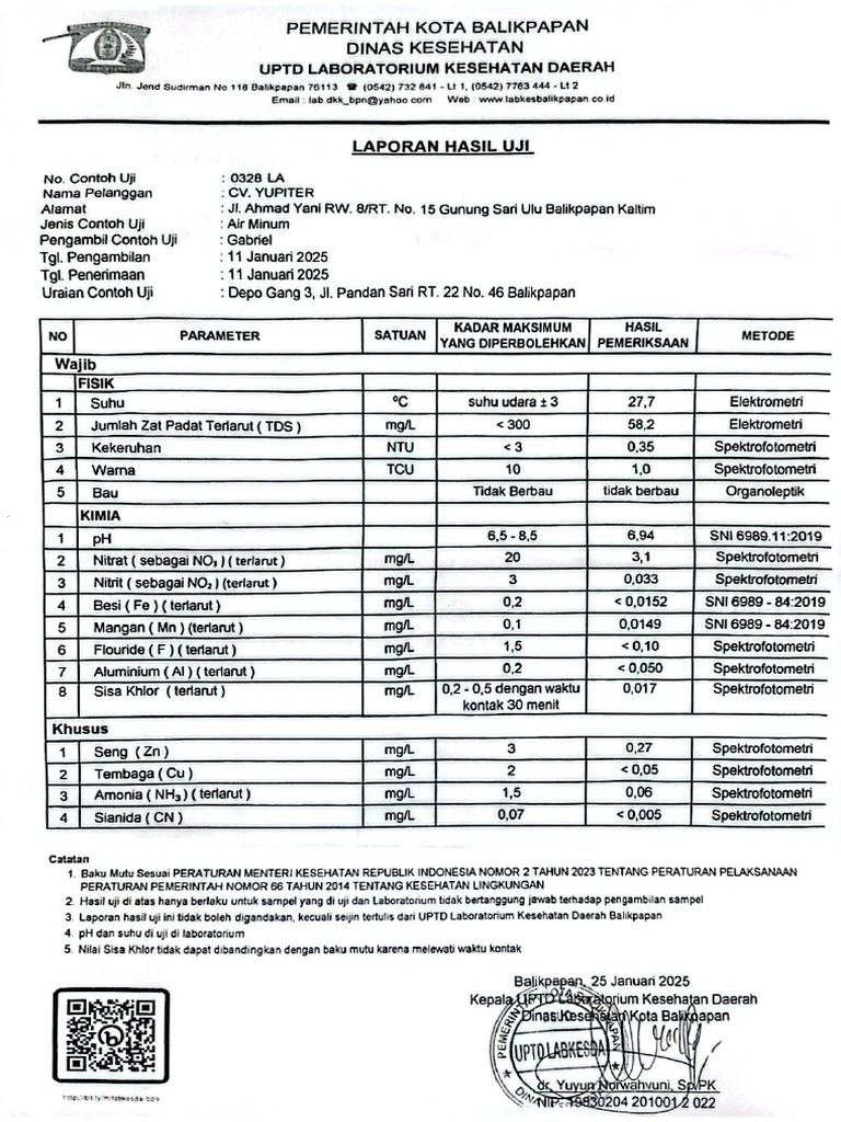 Hasil Lab Januari 2025 | PDF
