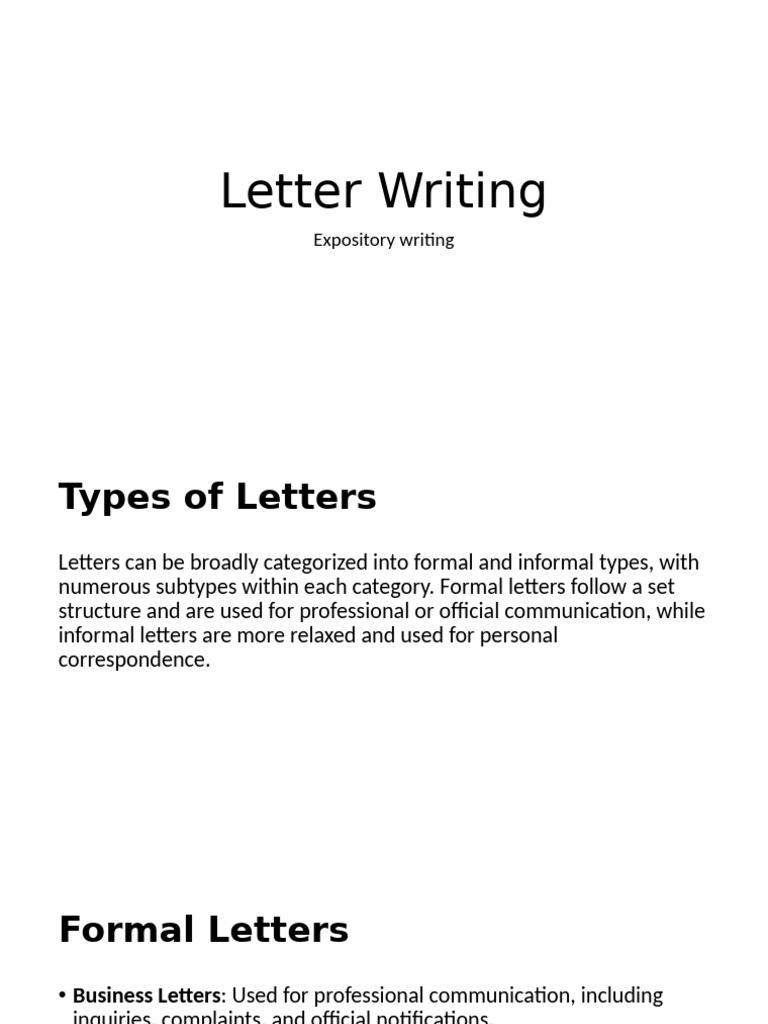 Types of Letters: Formal & Informal Guide | PDF