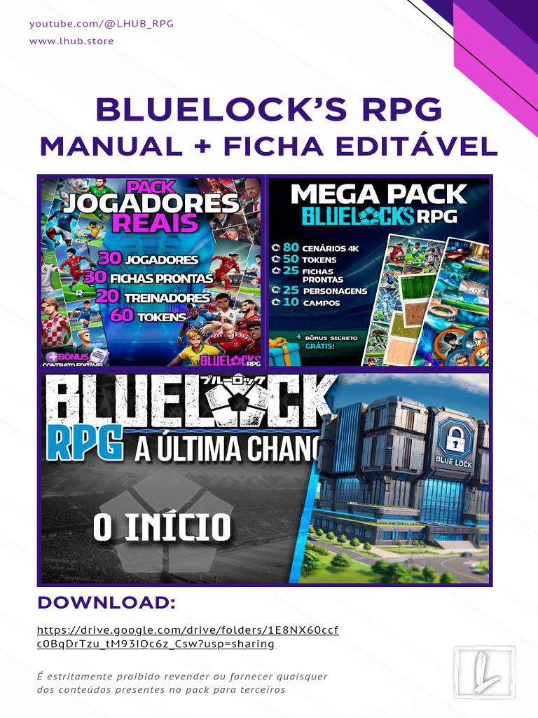 Manual e Ficha Editável Blue Lock RPG | PDF