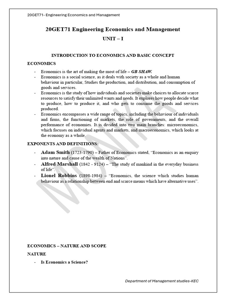 Economics Study Material 1 | PDF | Economics | Demand