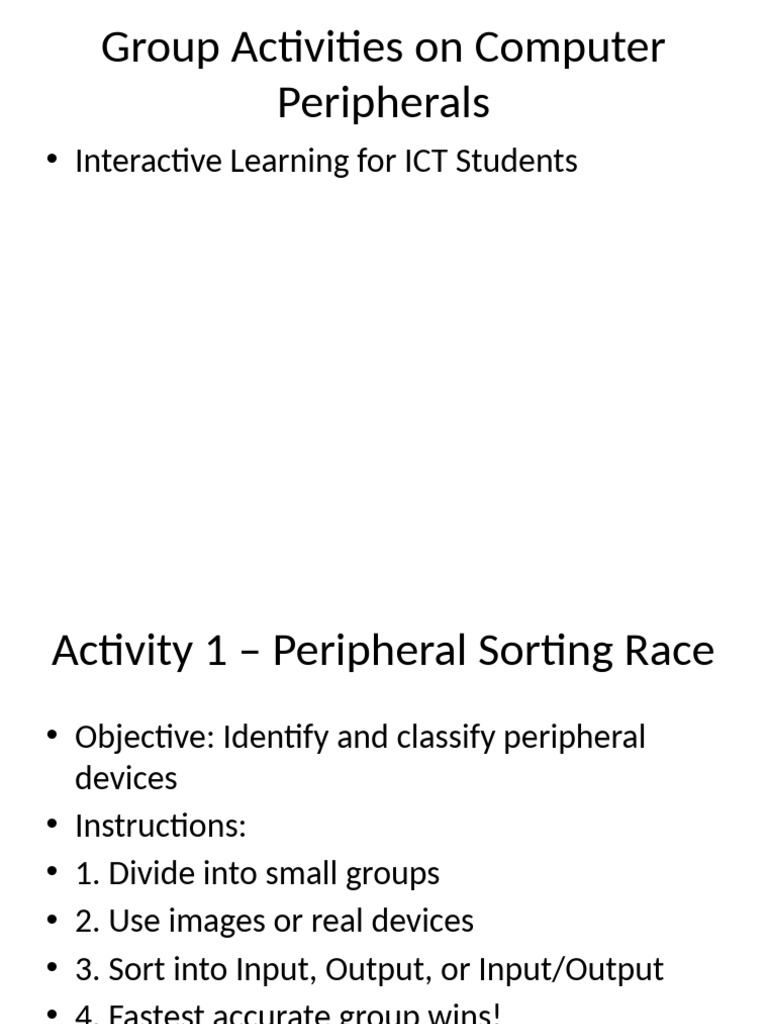 Group Activities Computer Peripherals | PDF