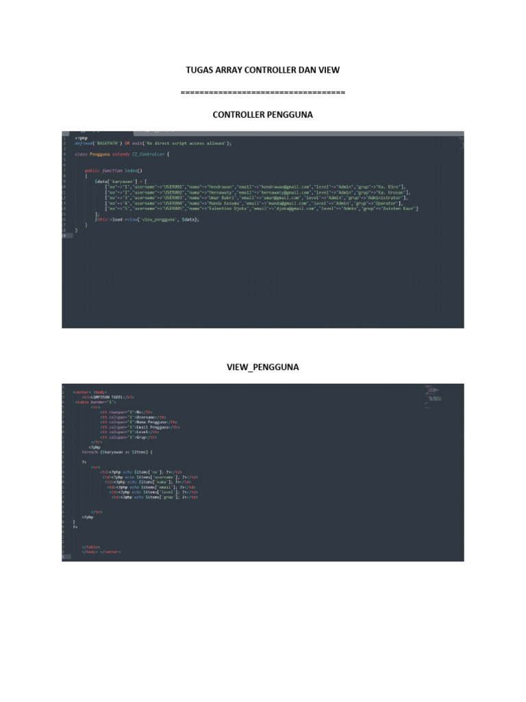 Tugas Array Controller Dan View | PDF
