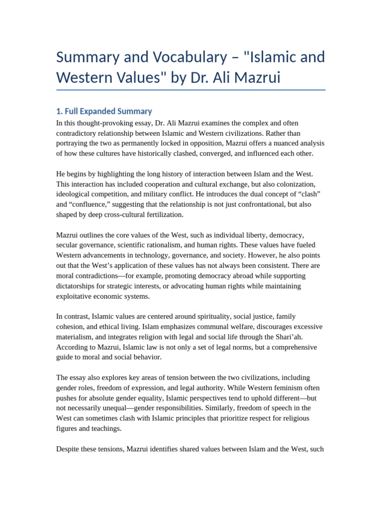 Shari'ah and Western Values Explored | PDF | Sharia | Justice