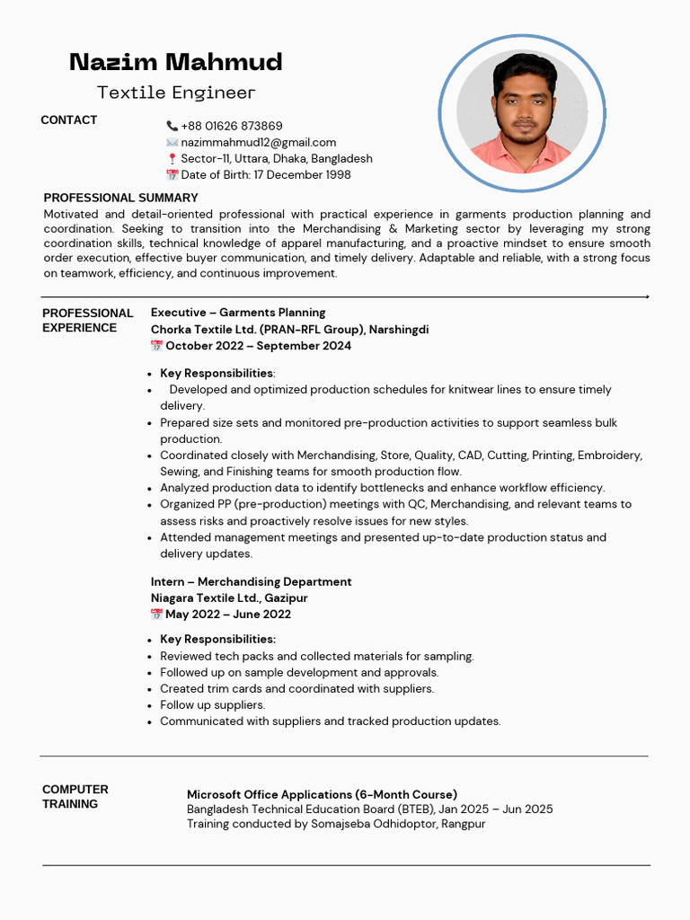 Updated CV of Nazim Mahmud | PDF