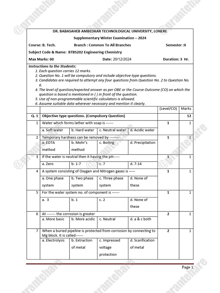 Semester - 2-Engineering Chemistry | PDF | Corrosion | Electrolyte