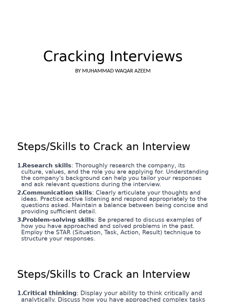 Interview Skills | PDF