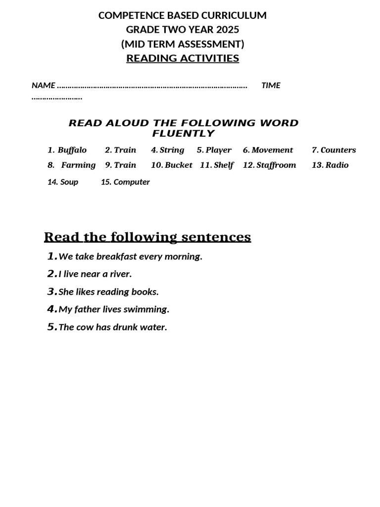Reading Activities | PDF
