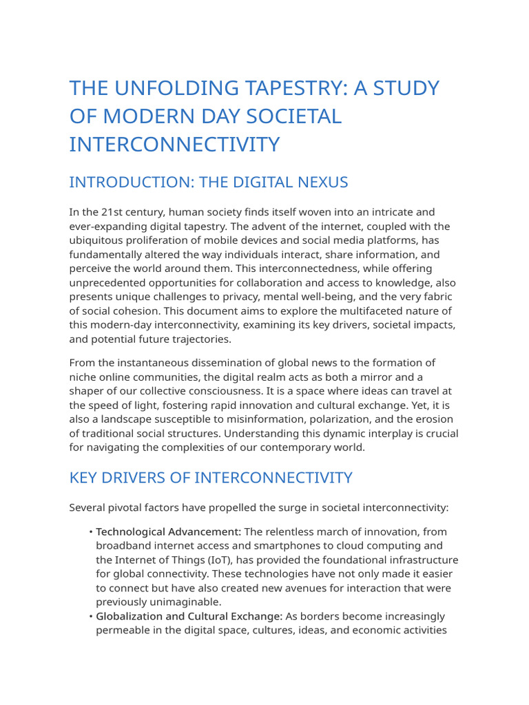 Modern Societal Interconnectivity Study | PDF | Globalization | Internet
