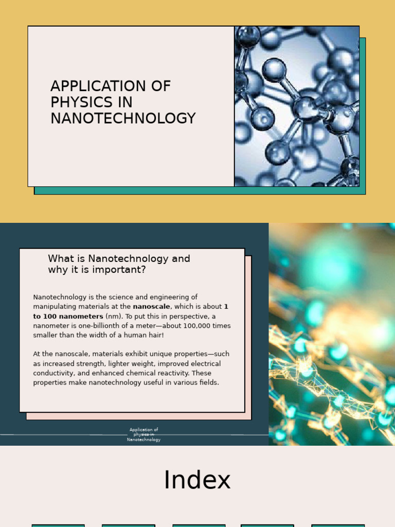Application of Physics in Nanotechnology | PDF | Nanotechnology | Microscope