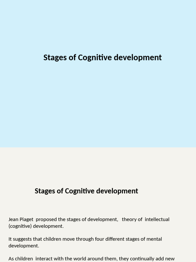 Piaget's Stages of Cognitive Development | PDF